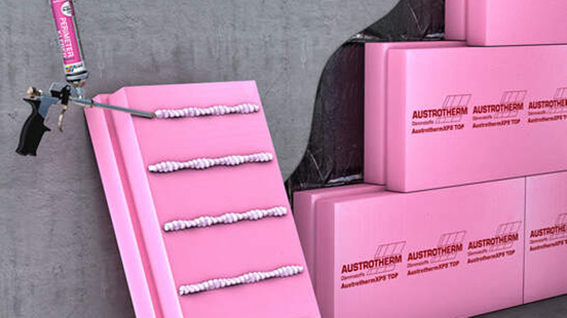 Austrotherm Perimeterkleber: XPS-Dämmplatten kleben & schäumen