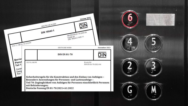 DIN-Verweis zwischen DIN 18040 und DIN EN 81-70 alt/neu | Welche Fassung gilt?