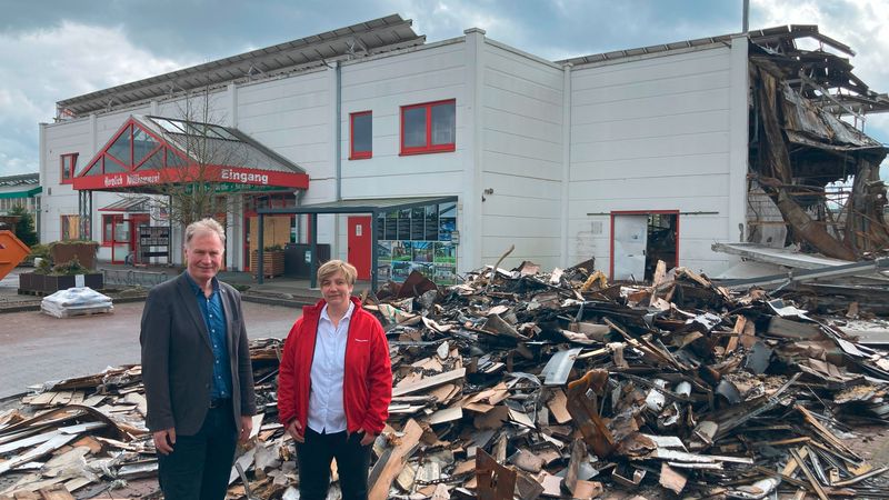 Nach verheerendem Brand: Hagebaumarkt in Varel plant Wiederaufbau