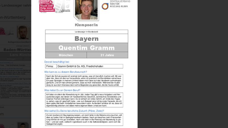 Quentin Gramm: Neuer Deutscher Meister im Klempnerhandwerk